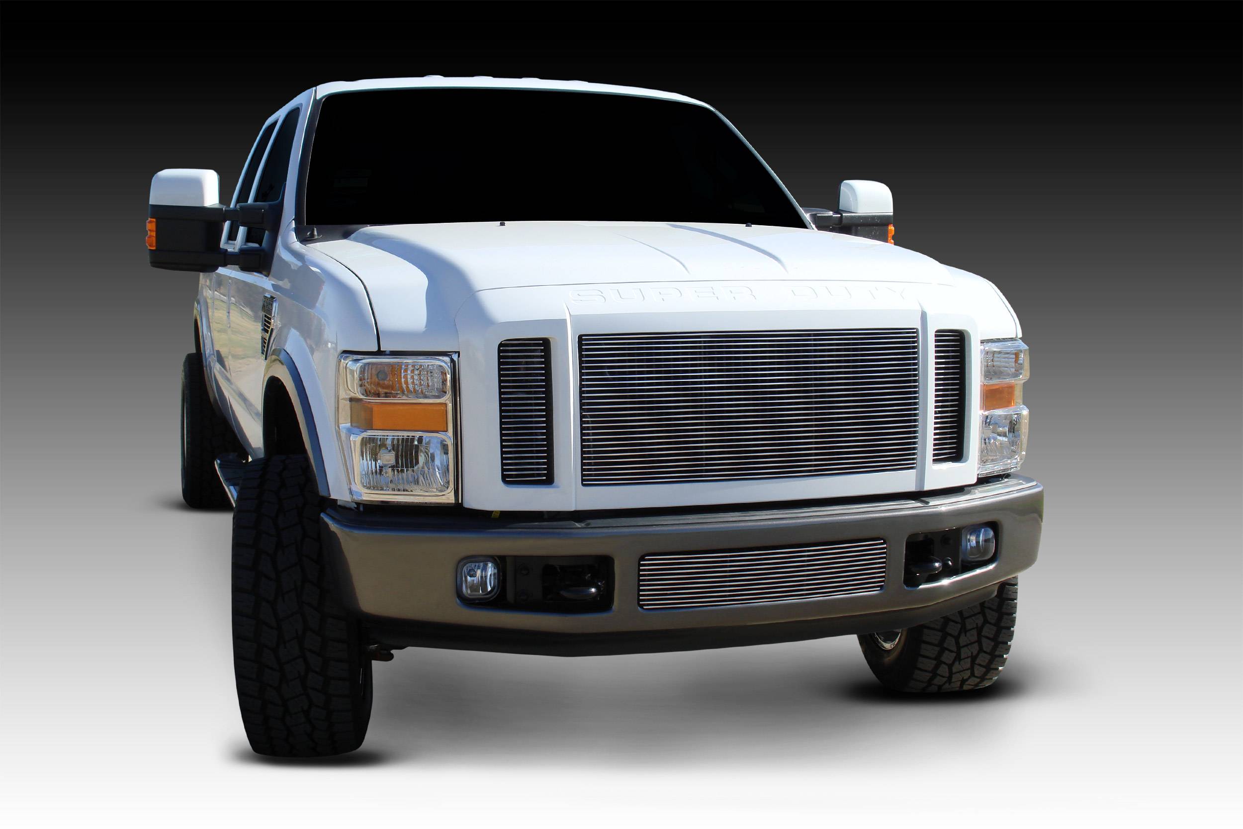 2008-2010 Super Duty Billet Grille, Polished, Aluminum, 3 Pc, Insert ...