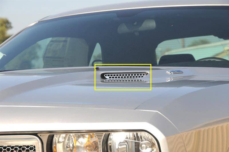 2009-2014 Challenger T1 Hood Scoop, Polished, 2 Pc, Bolt-On, Factory ...